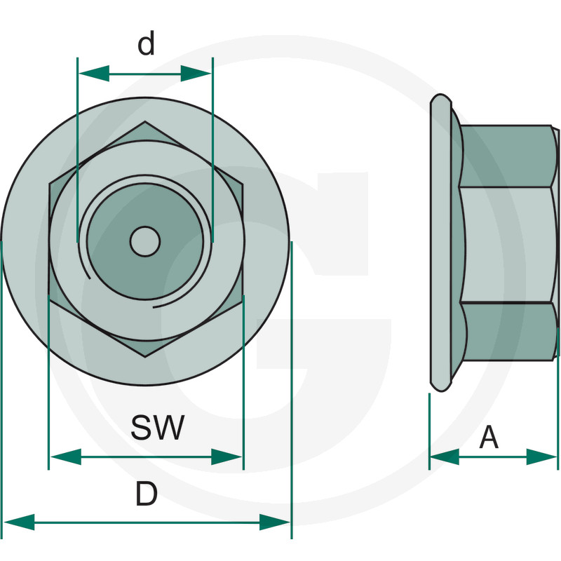 Hexagon nuts with flange (DIN 6923) buy online