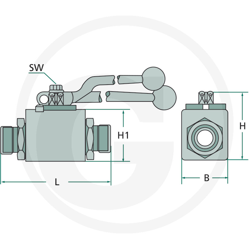 PISTER Ball valve BKH 2-15L (M22x1.5)